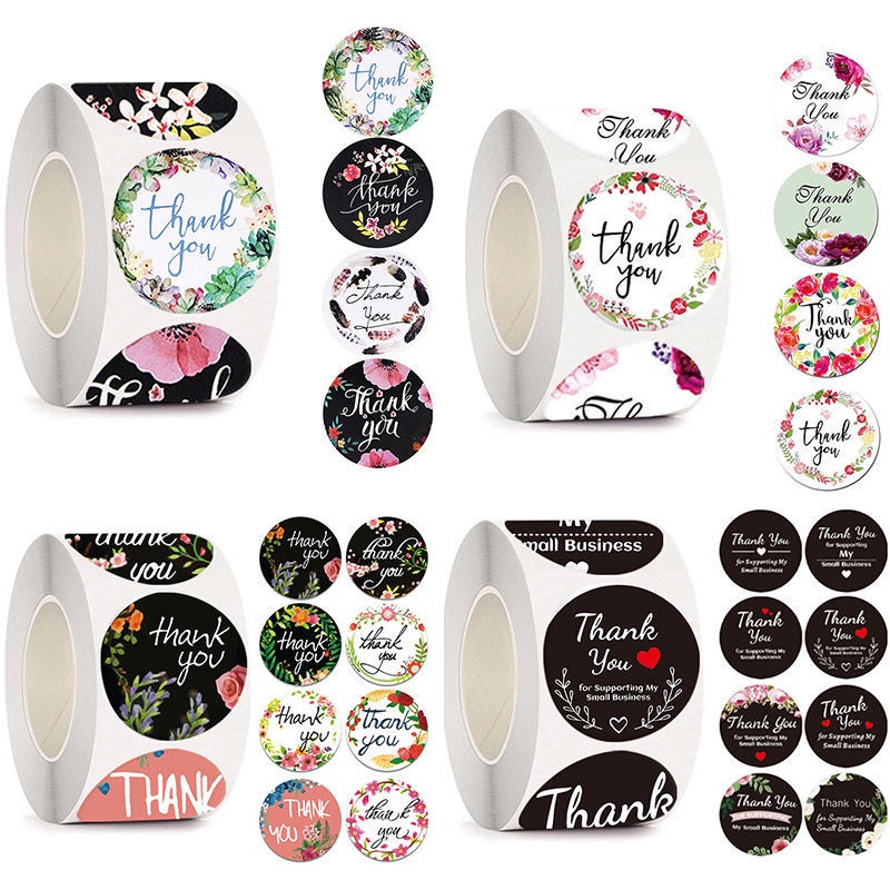 Jual XS-ST01 1ROLL ISI 500PCS Sticker Label Tulisan Thank You For Your ...