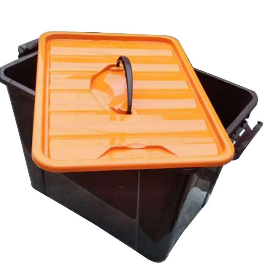 Jual Box Container 40 Liter KIM Coklat tutup Orange + handle [KIRIM VIA ...