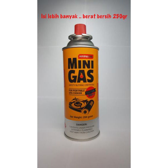 Jual GRATIS ONGKIR Mini Gas tabung isi 250Gram Nett utk kompor portable ...