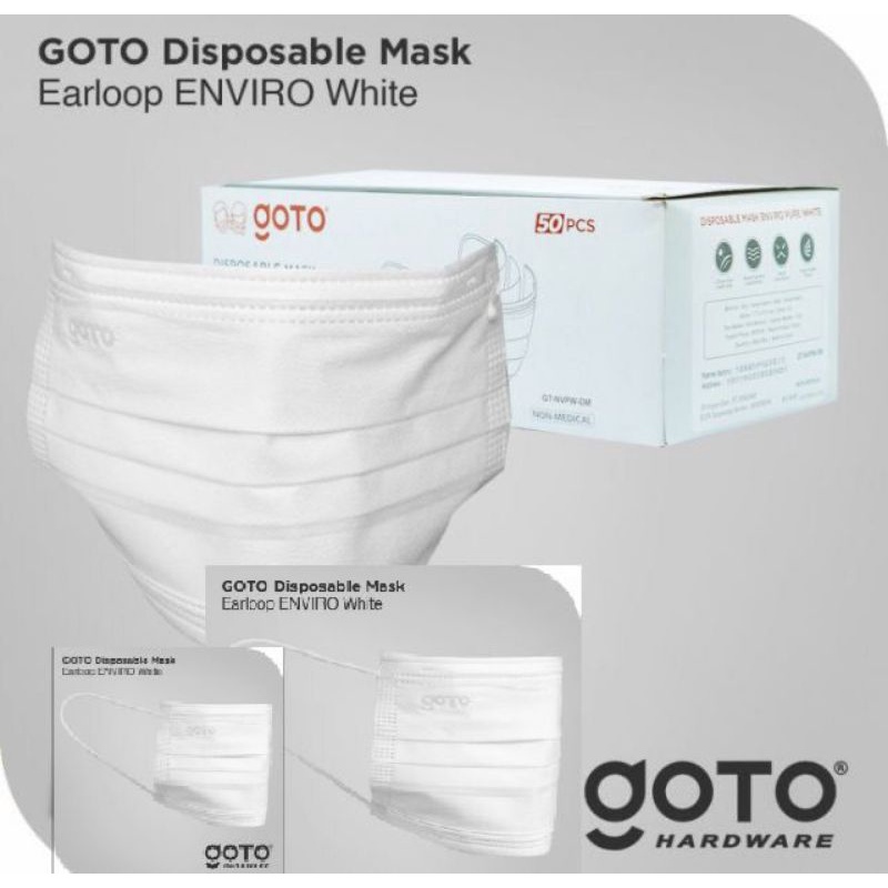 Jual Masker Putih Goto 3Ply isi 50pcs | Shopee Indonesia