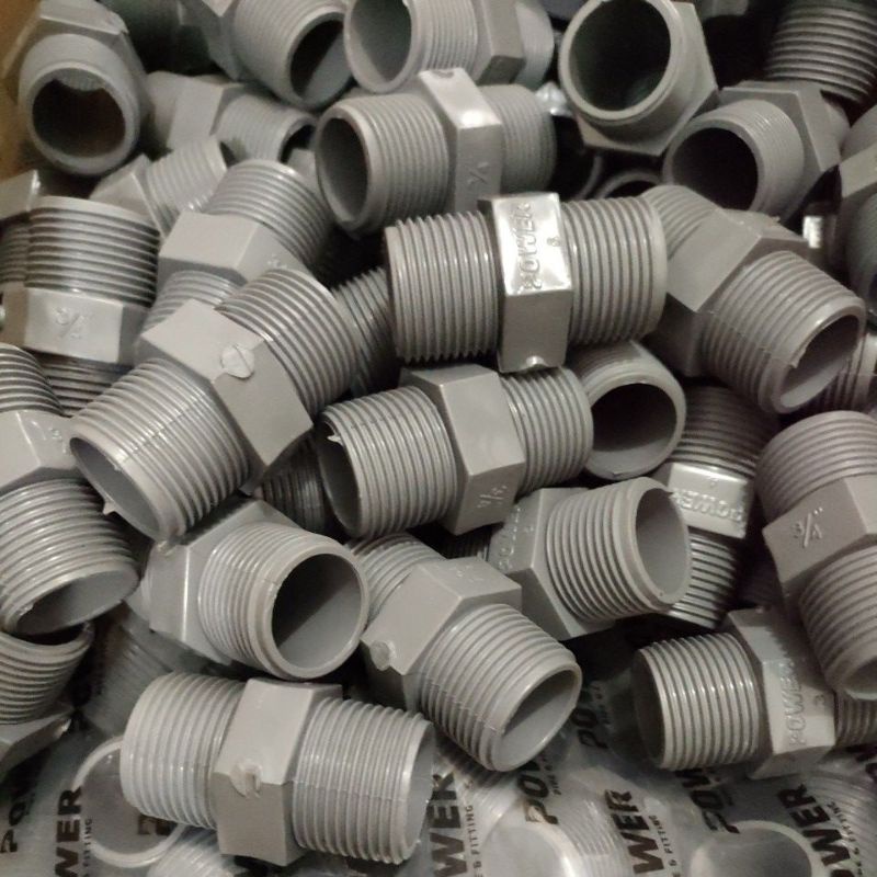 Jual [ POWER ] Double Neple Fitting PVC Merk POWER AW 1/2" - 3/4" ( ORI ...