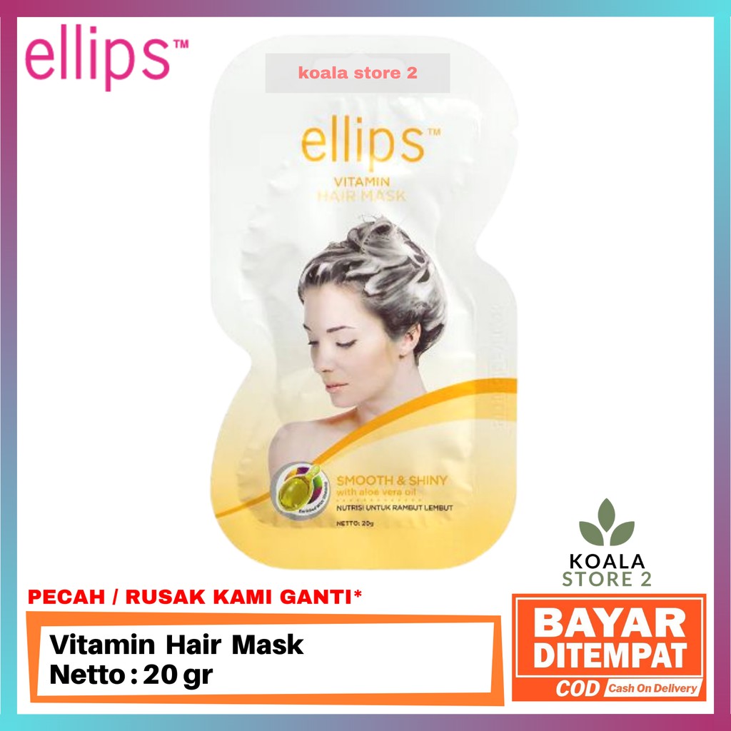 Jual Elips Vitamin Hair Mask Sachet 20 Gram / Smooth & Shiny With Aloe ...