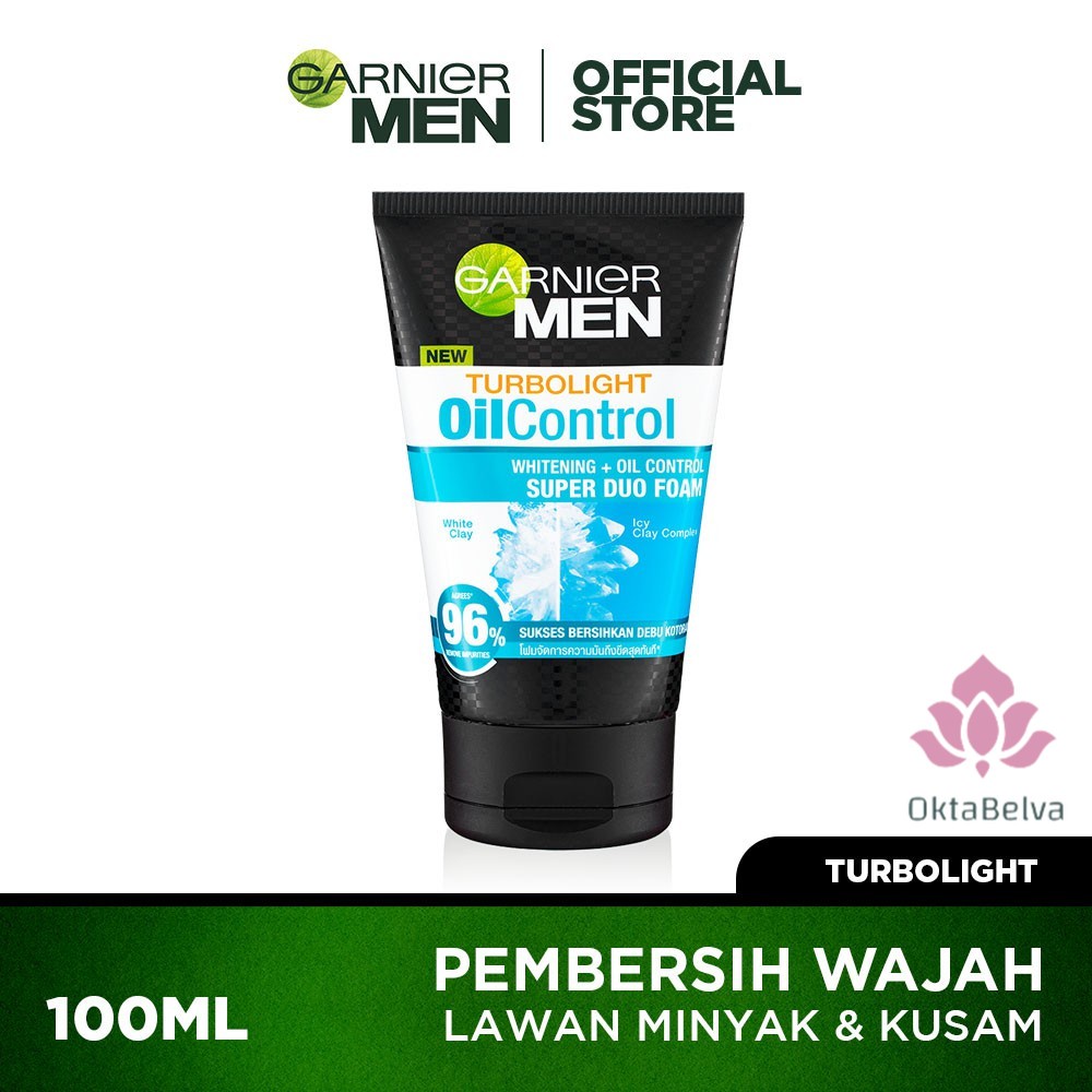 Jual Garnier Men Turbo Light Oil Control Super Duo Foam Cleanser 100 ml ...