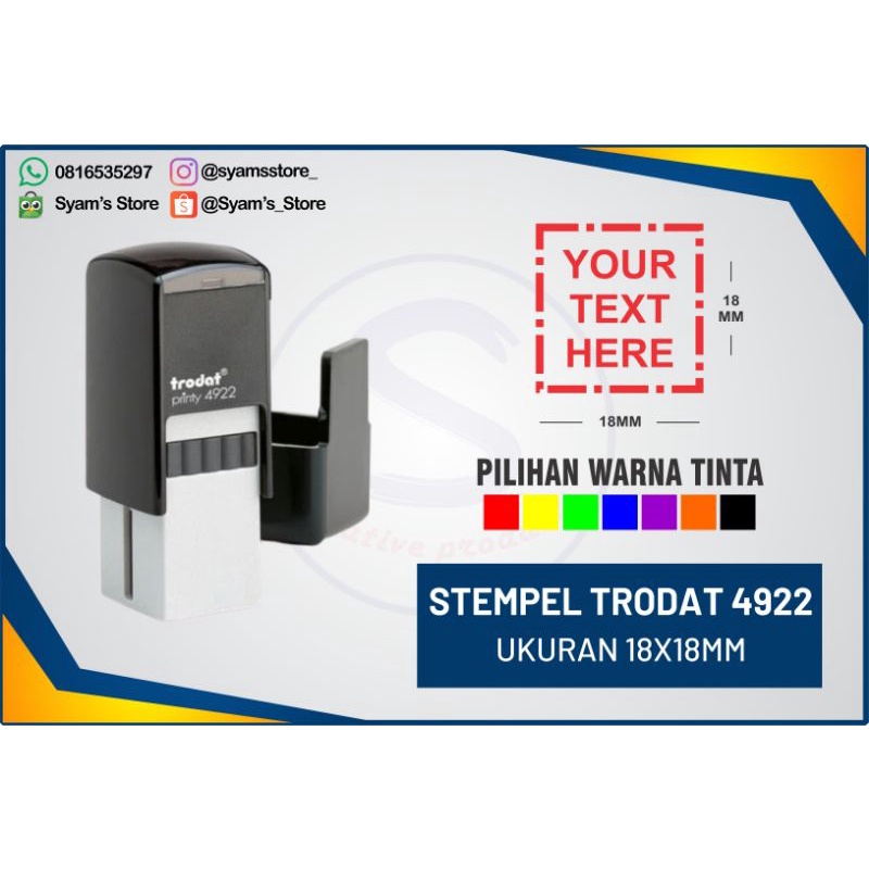 Jual Stempel TRODAT 4922, stempel kotak, stempel warna, logo, dll | Shopee Indonesia