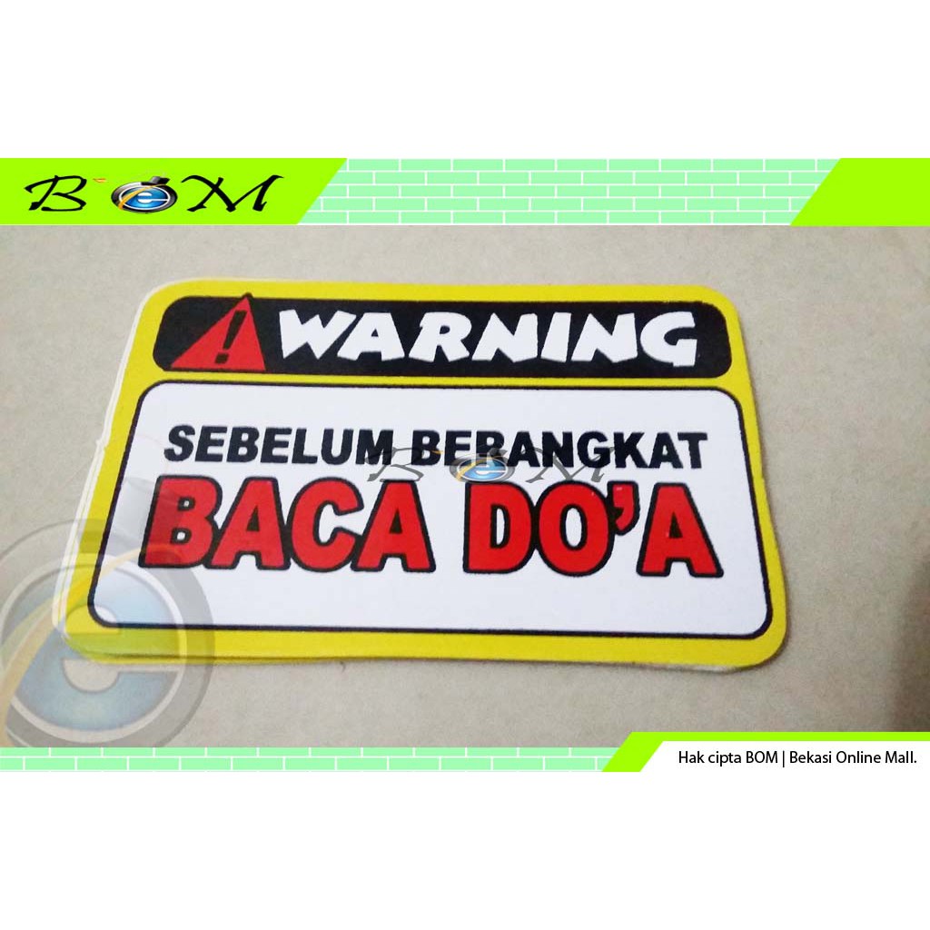 Jual stiker sticker motor mobil lucu warning sebelum berangkat baca doa | Shopee Indonesia
