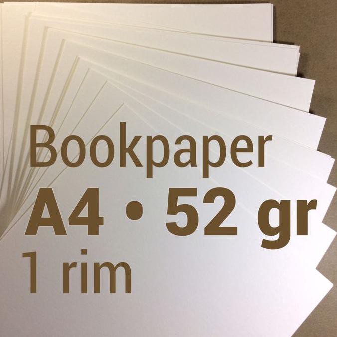 Jual kertas bookpaper | A4 | 52 gr | 1 rim | imperial | book paper ...