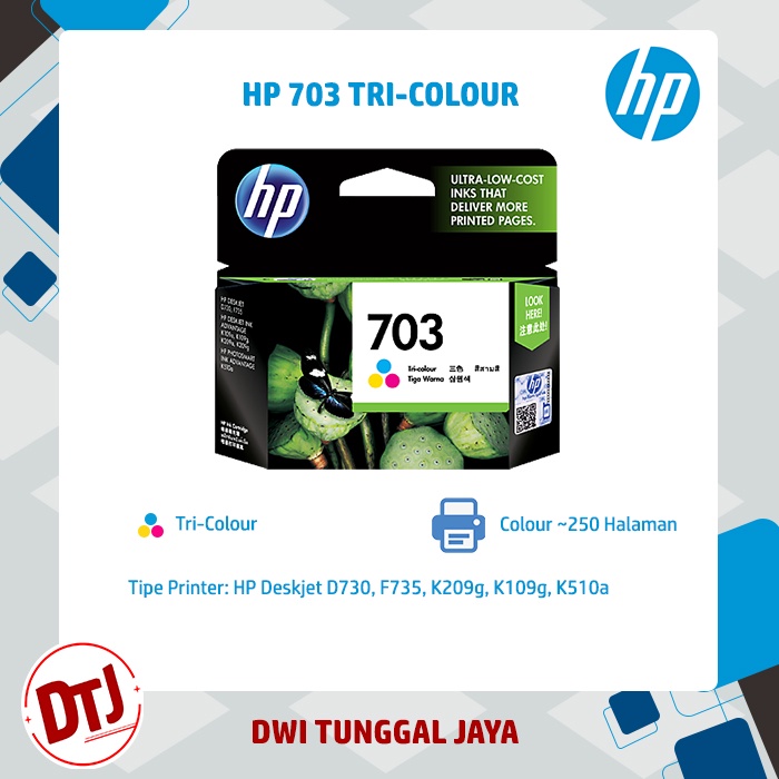 Jual Tinta HP 703 Tri-Color Original (CD888AA) | Shopee Indonesia