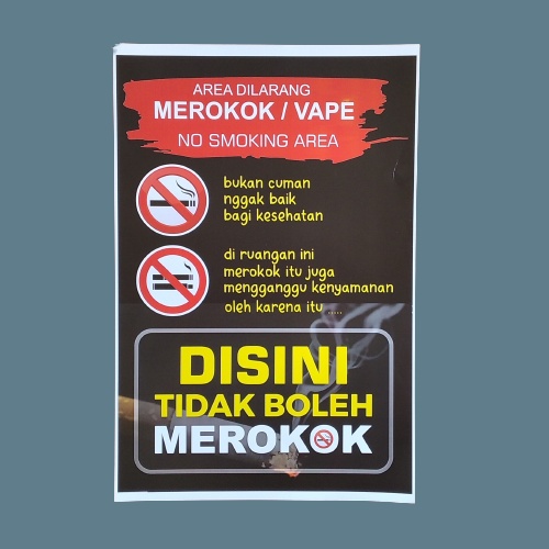 Jual Poster Area Dilarang Meroko atau Vape | Poster No Smoking | Poster ...