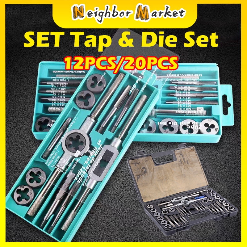Jual Tap Die Set 12 20 pcs Metric Hand Tap Die Set Alat Snai dan Tap ...