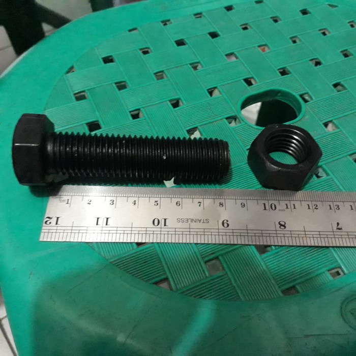 Jual BAUT BAJA HTB 8.8 M20 X 80 / BAUT BAJA M20 X 80 HITAM / BAUT M20X80 BAJA / BAUT 30 KUNCI 30 ...