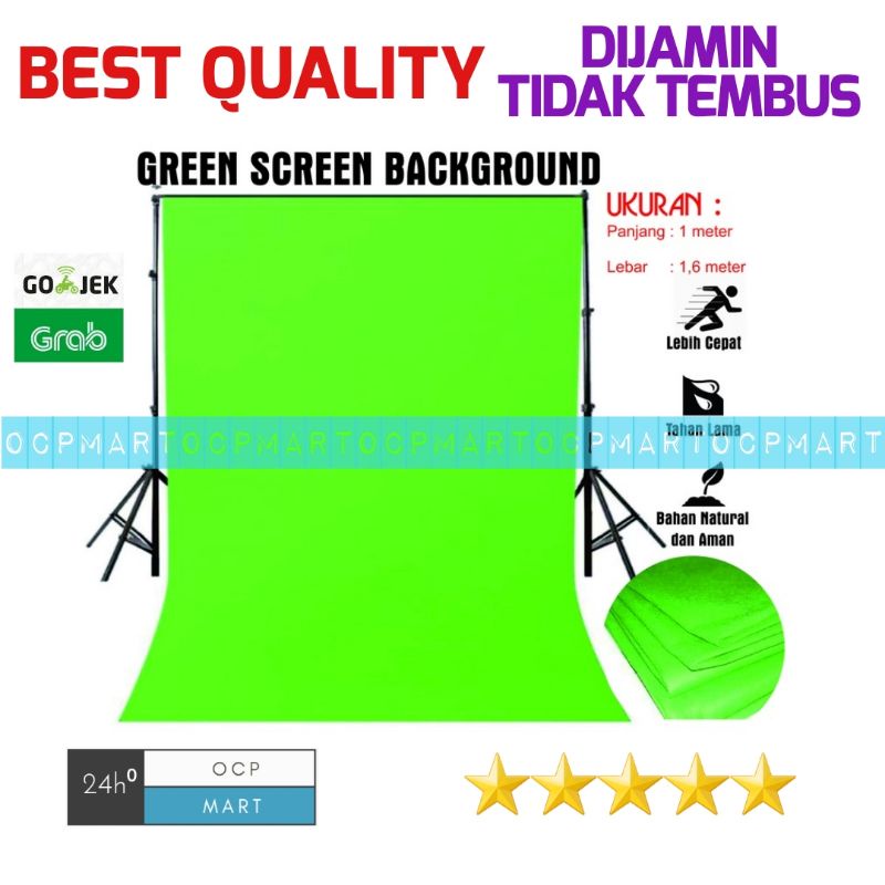Jual Green Screen 3 x 1.6 M Bahan Spunbond MURNI 75gr Jamin Tidak ...