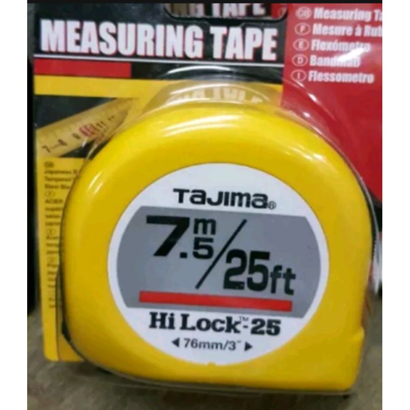 Jual TAJIMA Meteran Roll 7.5 Meter 25 ft hi lock Made In Japan | Shopee ...