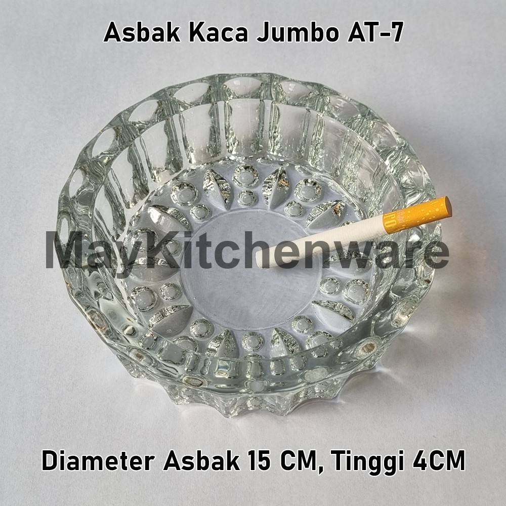Jual Asbak Rokok Bulat Besar Jumbo Unik Kaca Tebal Polos Premium Bening ...