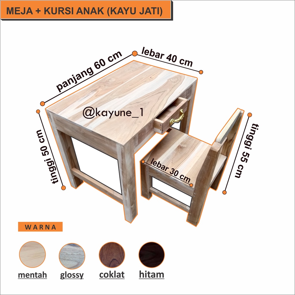 Jual Meja Belajar Sekolah Set Kursi Anak PAUD dan TK Minimalis Bahan ...