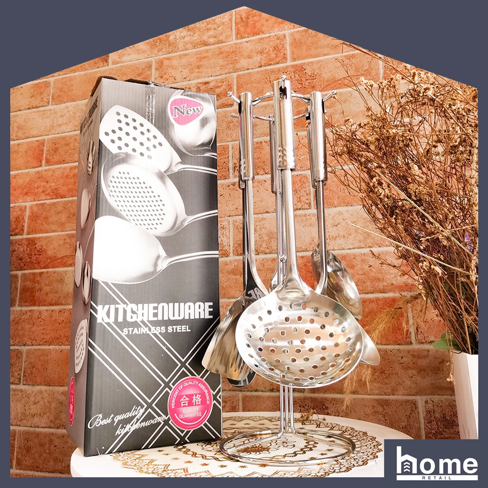 Jual Spatula & Sutil Set 7 pcs dapat rak gantung Peralatan Masak Sendok ...