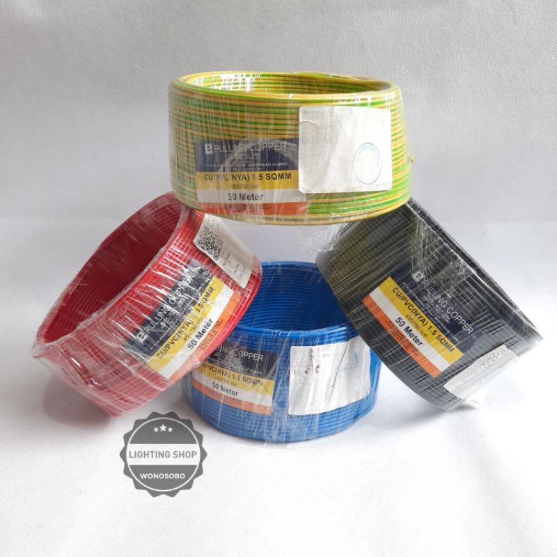 Jual KABEL PULUNG COPPER CU / PVC 1.5 MM 50 M Full | Shopee Indonesia
