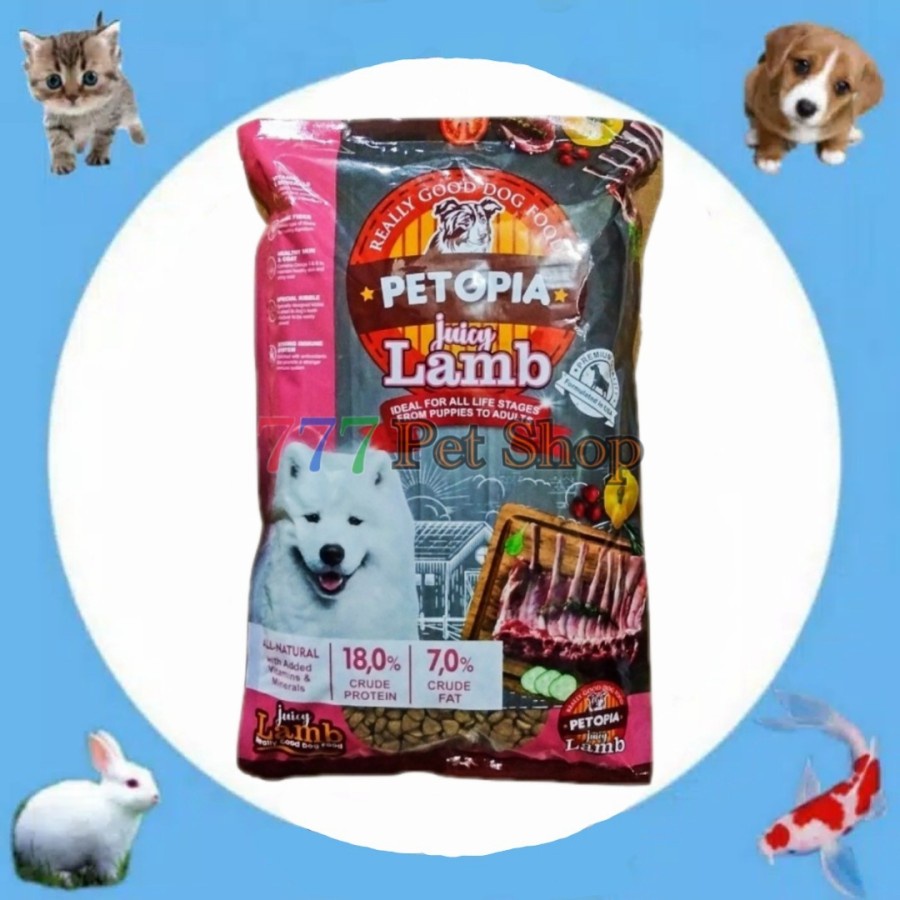 Jual makanan anjing kering PETOPIA dry DOG food LAMB / BEEF 1KG ...