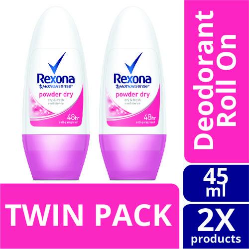 Jual Rexona Women Anti Perspirant Deodorant Roll On Powder Dry 45 mL Twin Pack | Shopee Indonesia