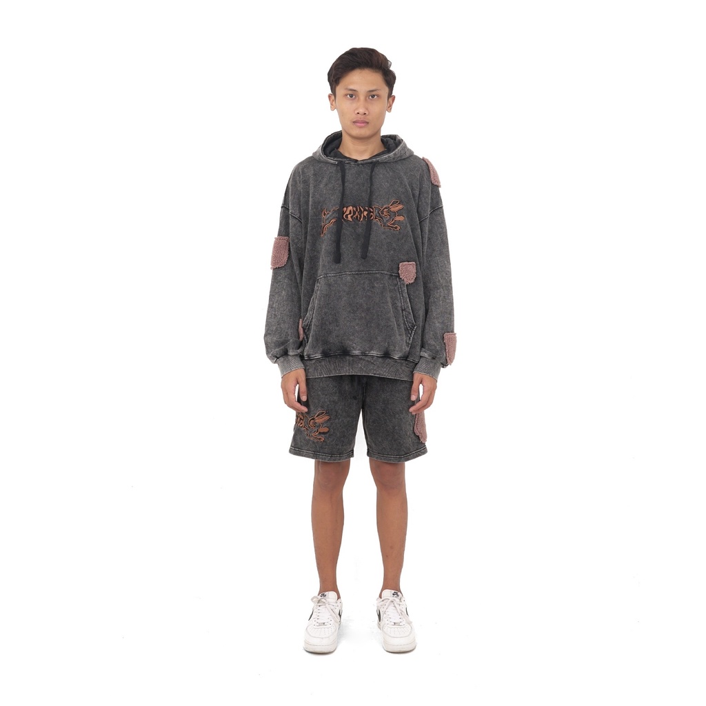Jual OVERSIZE JAKET SWEATER HOODIE TOXIC1805 RABBIT PATCH WASHED ...