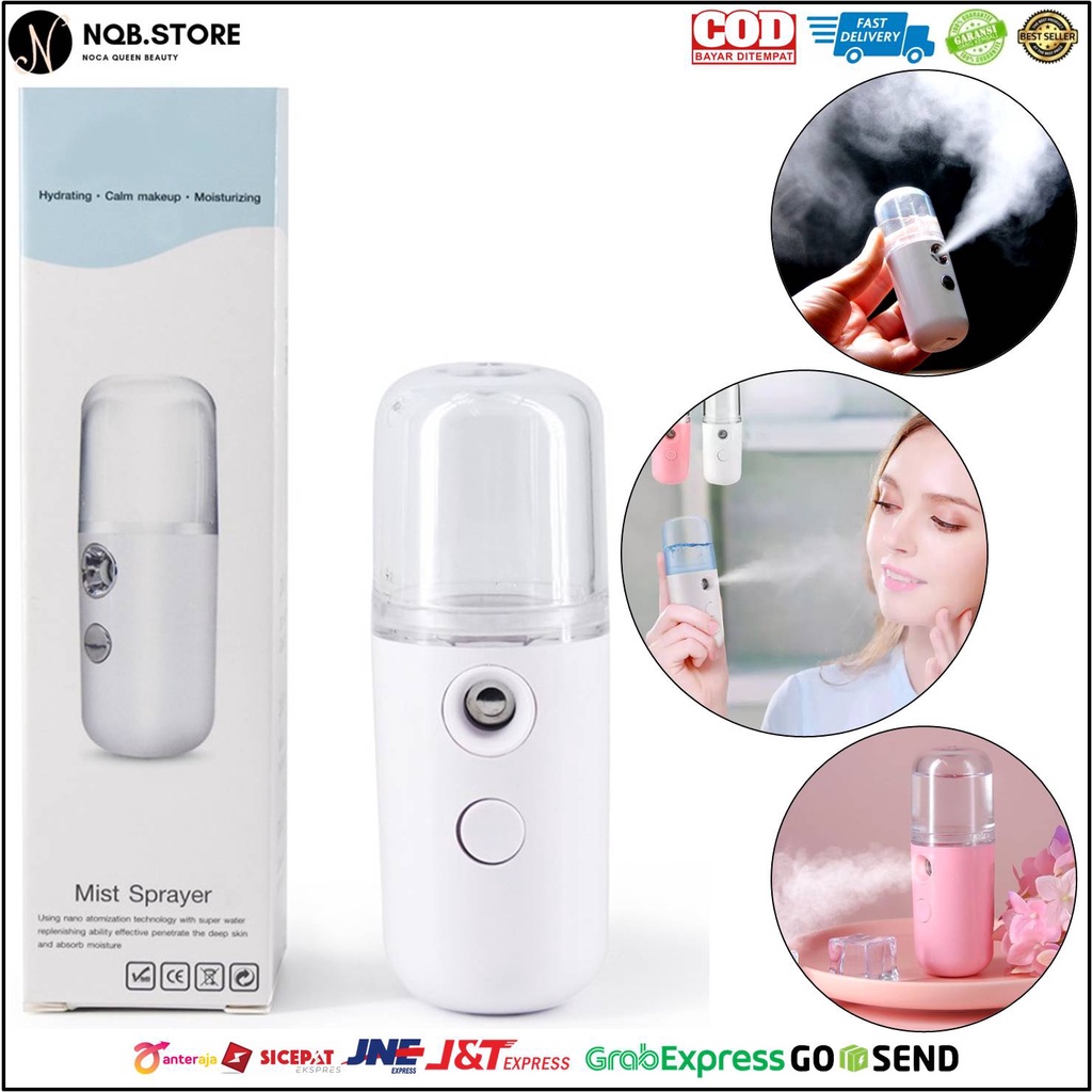 Jual NQB - Mini Nano Spray Face Mist Wajah Portable Gun Disinfektan Semprotan Otomatis USB ...