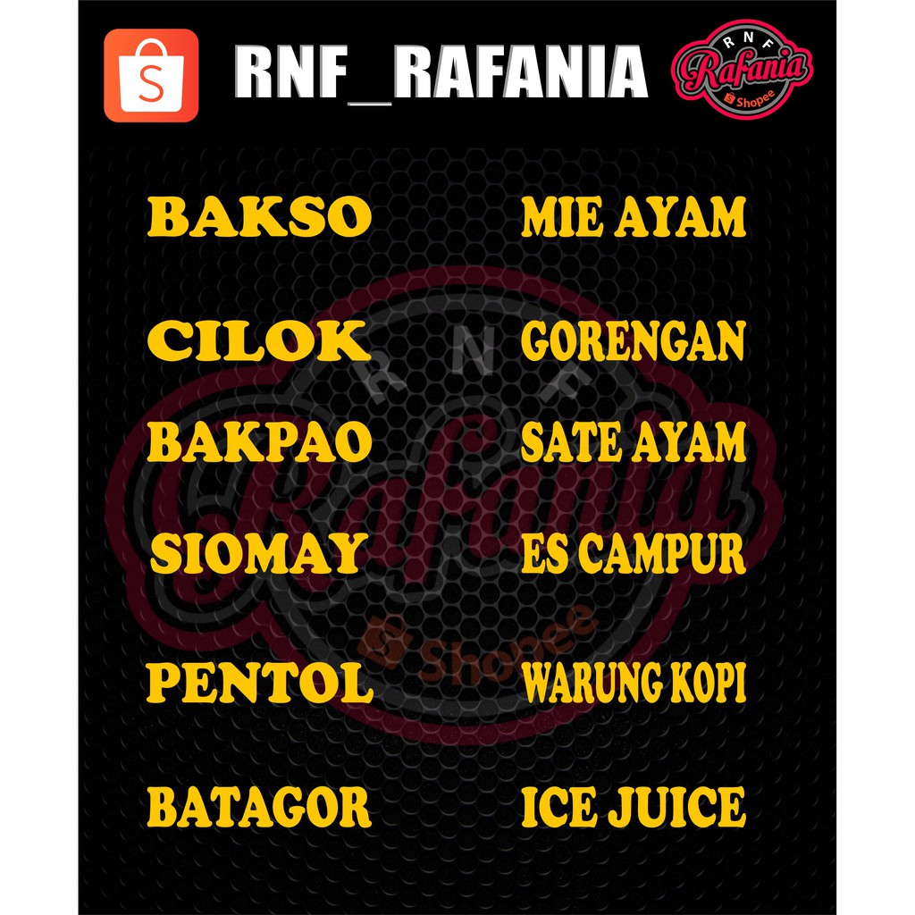 Jual stiker bakso stiker mie ayam stiker gorengan stiker sate ayam ...