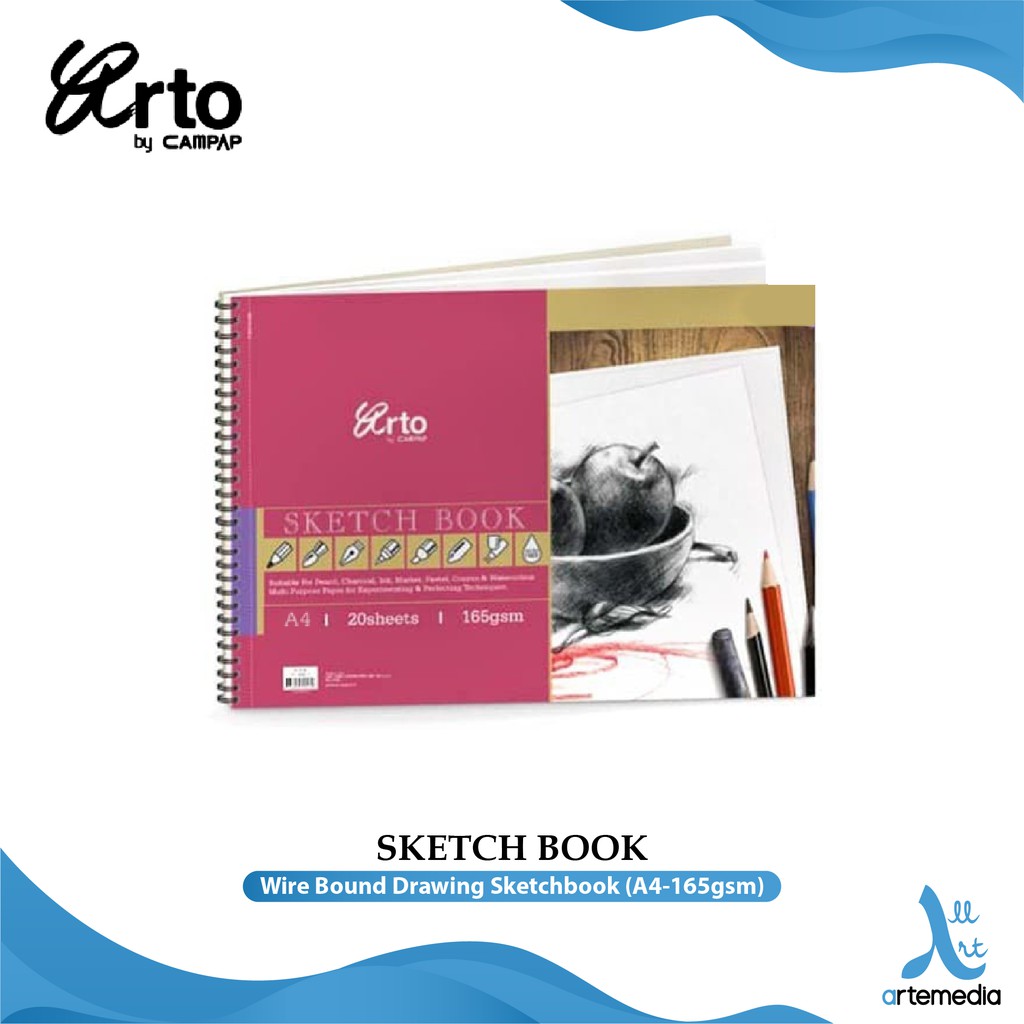 Jual Arto A4 165gsm Wire Bound Drawing Sketchbook | Shopee Indonesia