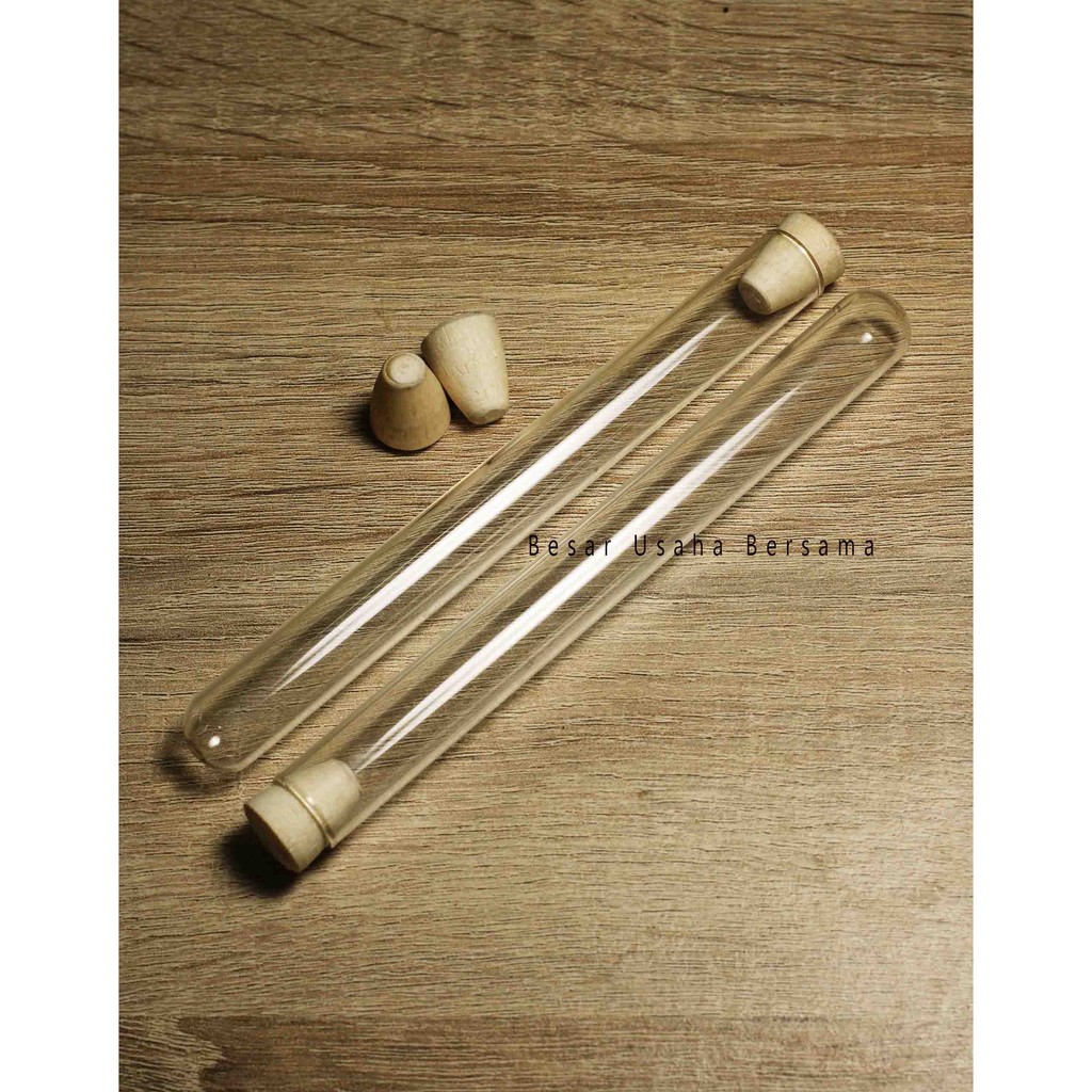 Jual Tabung Reaksi Kaca Tutup Kayu Gabus 16 x 1.5 cm 25ml / Test Tube ...