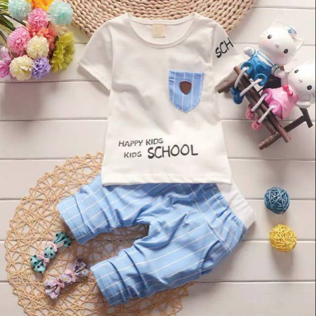 Jual HNJK Set school kid putih 3-5thn | Shopee Indonesia