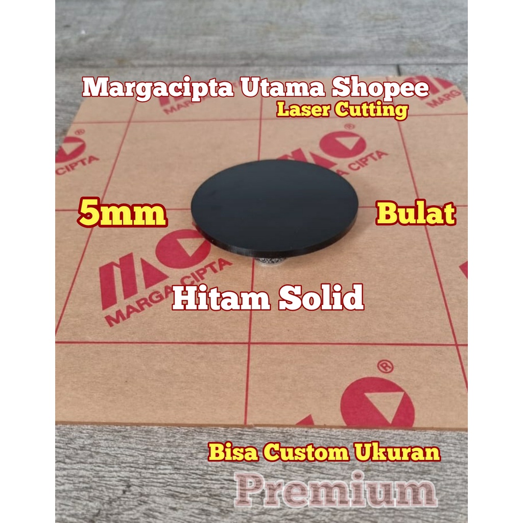 Jual Premium Acrylic Hitam Solid 5mm Diameter 60cm Akrilik Laser ...