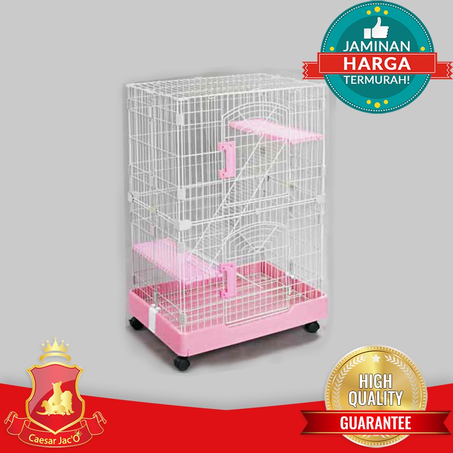 Jual Kandang Kucing Hamster Kelinci Hewan 3 Lantai + Bak Plastik C-225 ...