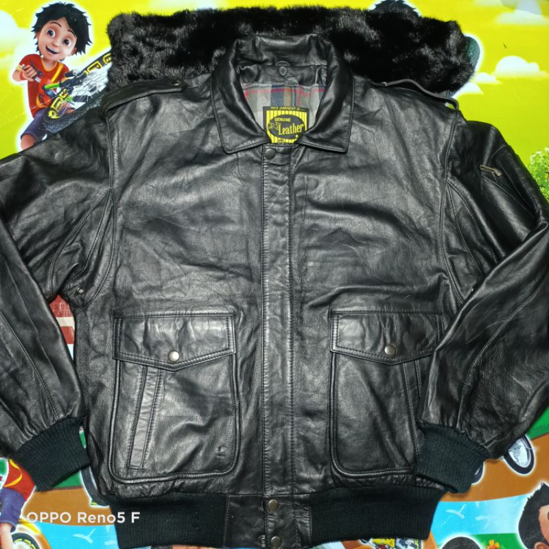 Jual JAKET KULIT PRIA MODEL PILOT | Shopee Indonesia