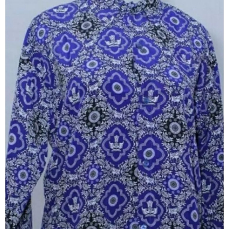 Jual baju batik biru | Shopee Indonesia