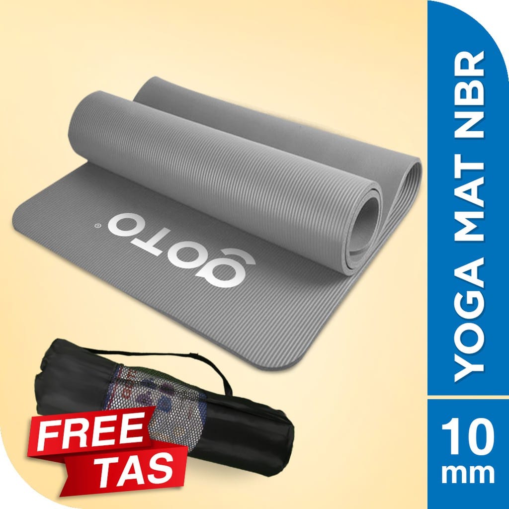Jual NBR Yoga Mat 10mm Matras Alas Anti Slip Tebal Free TAS GoTo ...