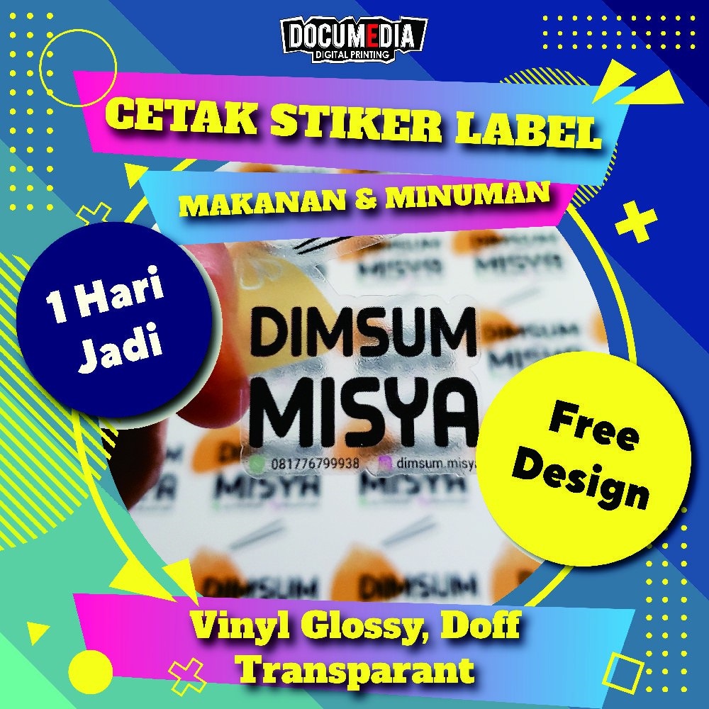 Jual Cetak Stiker Transparan Sticker Transparan Label Kemasan Produk ...
