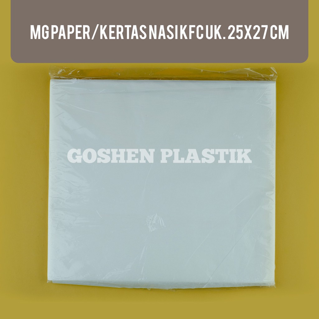 Jual KERTAS MG PAPER NASI / BURGER / KFC / MCD 25x27cm | Shopee Indonesia