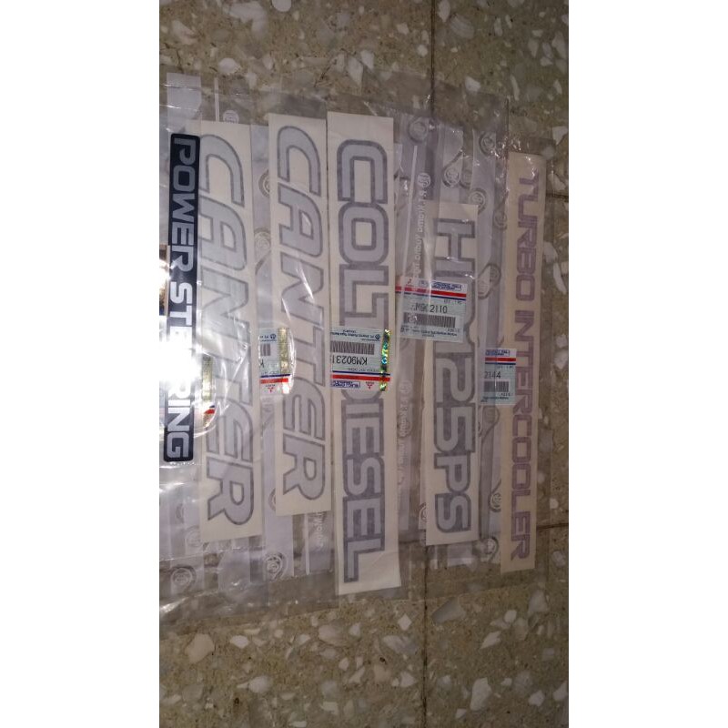 Jual stiker logo turbo canter HD125PS 1set 6biji original mitsubisi ktb ...