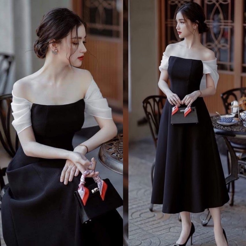 Jual MANAMI DRESS - Dress pesta wanita elegant off shoulder sabrina ...