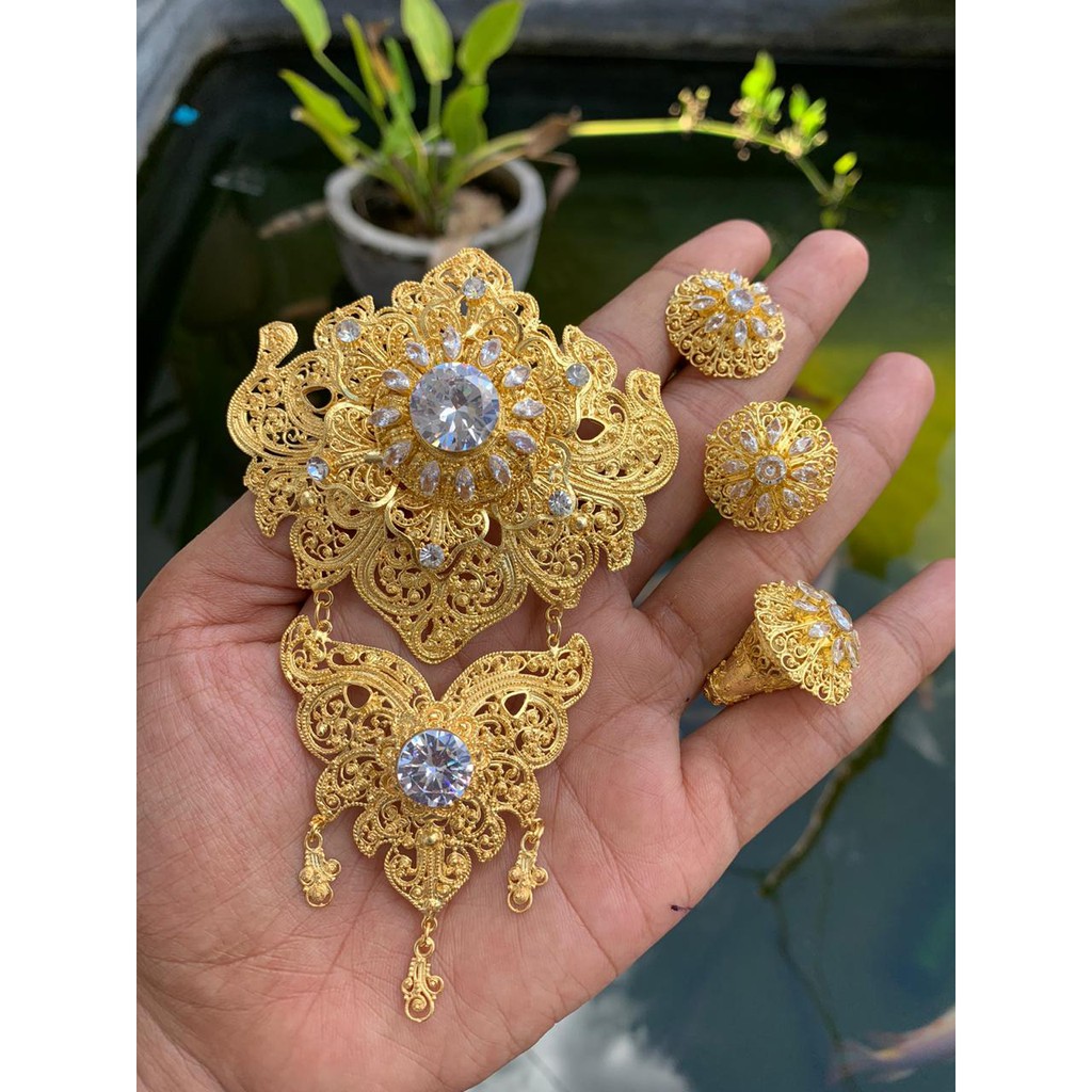 Jual bros alpaka bali set kebaya motif T2 PAKIS PADI BESAR | Shopee ...