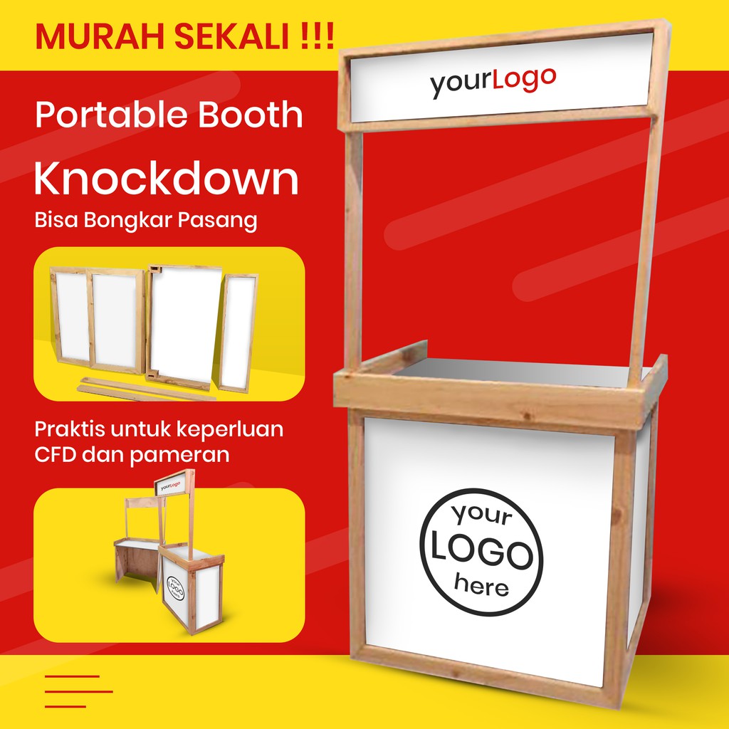 Jual ]PROMO] Booth LIpat Jati Belanda / Mahoni 80cm Portable - Stand ...
