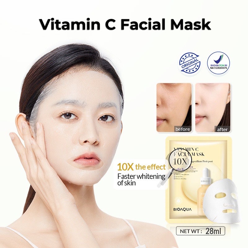 Jual Masker Wajah Bioaqua Sheet Mask BPOM 10x Manfaat Masker Topeng Bioaqua Facial Mask 28ml ...