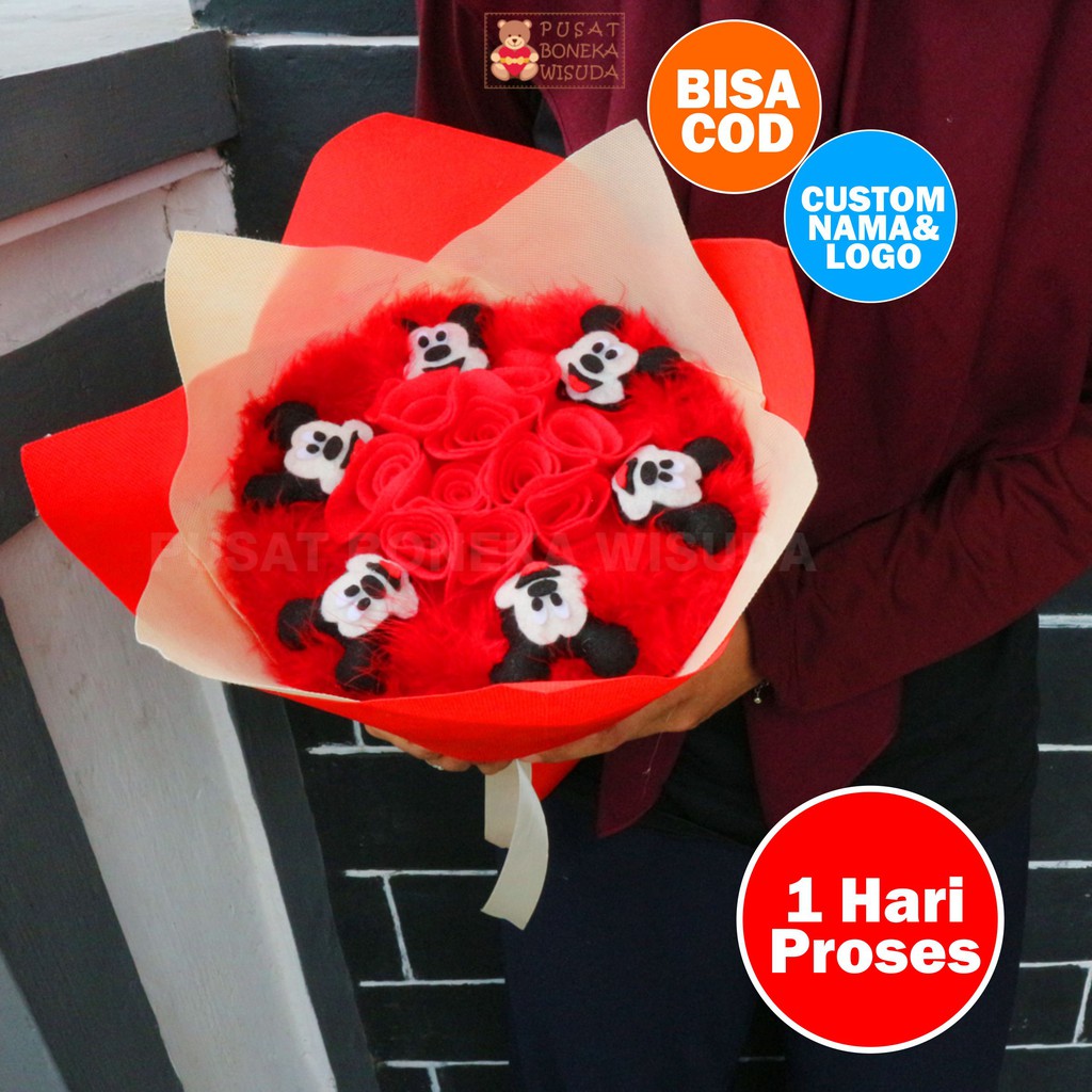 Jual Bunga Boneka Mikey Mouse Miki Mos Buket Karakter Buket Wisuda ...