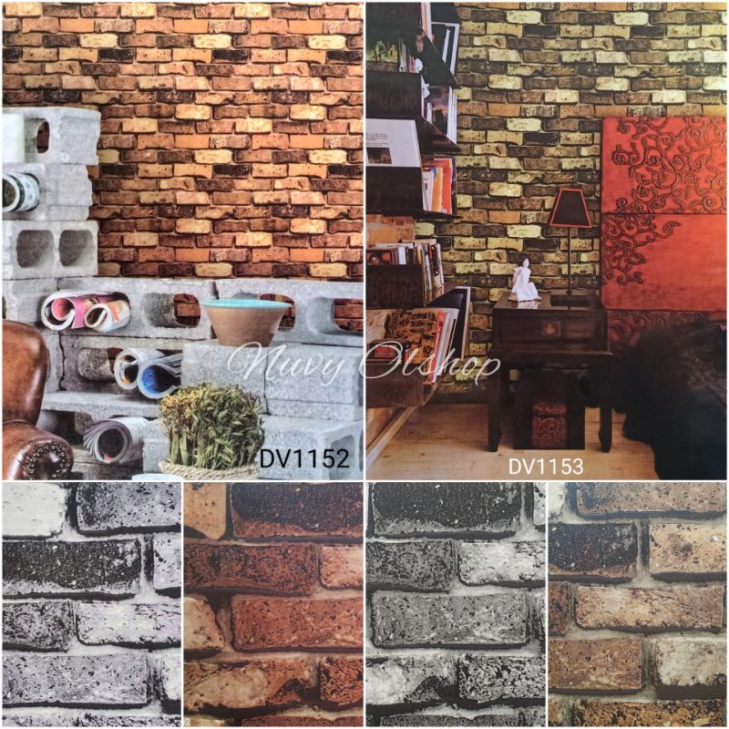 Jual WALLPAPER DINDING VINYL BATA BAKAR / WALLPAPER BATA PART 1 BAHAN ...