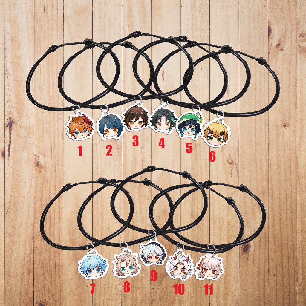 Jual Gelang Game karakter Venti Tali Hitam Waterproof - Bracelet Anime ...