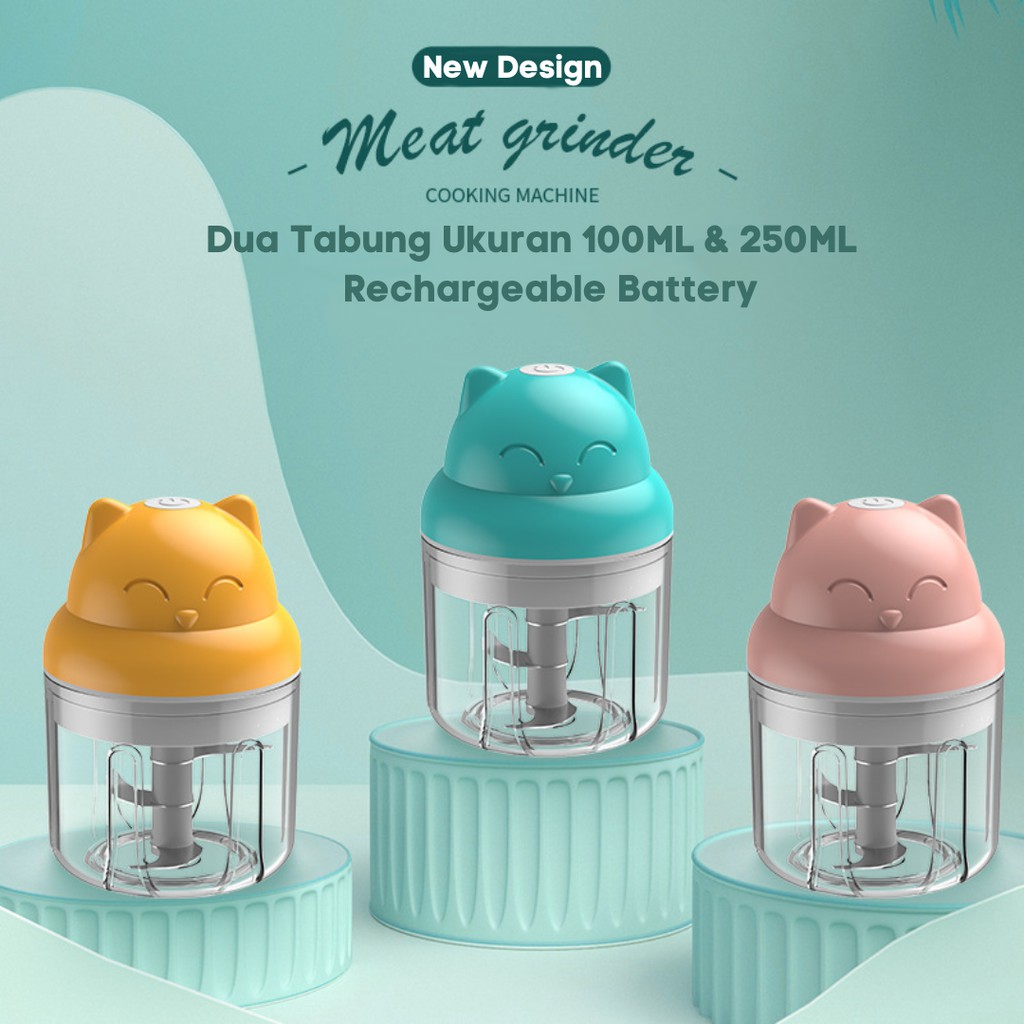 Jual Mini Chopper Portable 2 Tabung Ukuran 100ML & 250ML USB Choper ...