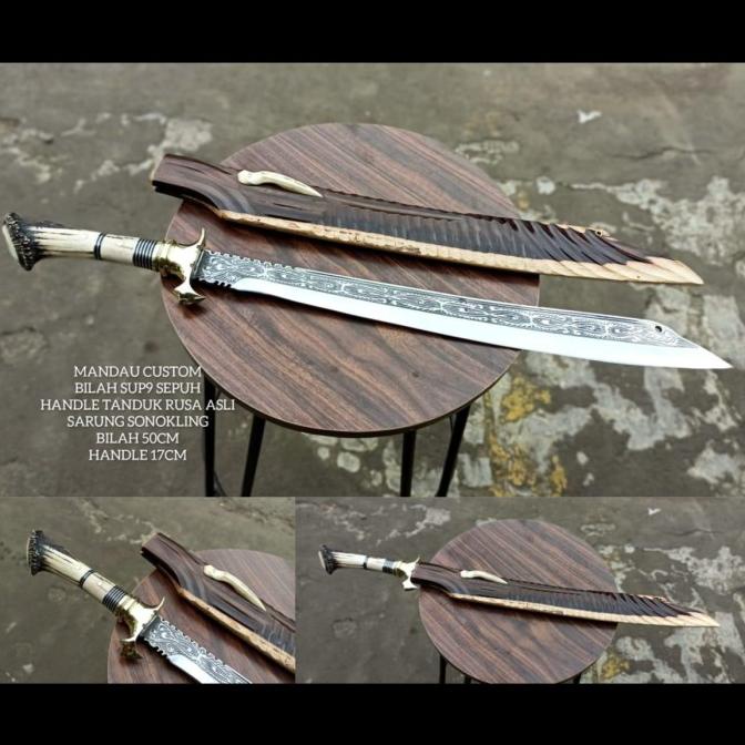 Jual Golok Tbas Mandau Custom Tanduk Rusa | Baja Sup9 Super Kuat ... Jual Golok Tbas Mandau Custom Tanduk Rusa | Baja Sup9 Super Kuat ...