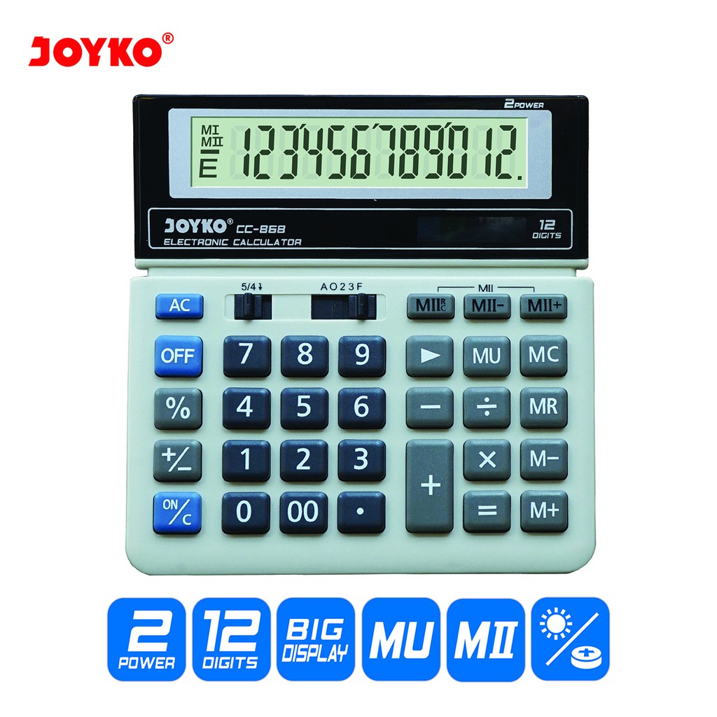 Jual JOYKO CALCULATOR 12 DIGITS / KALKULATOR JOYKO CC-868 12 ANGKA ...