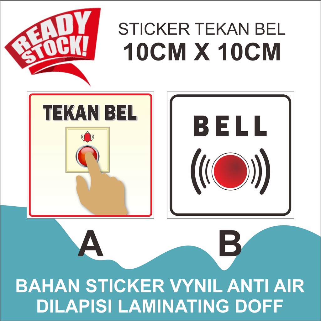 Jual Sticker Bell / Sticker Penunjuk Bel 10X10cm | Shopee Indonesia