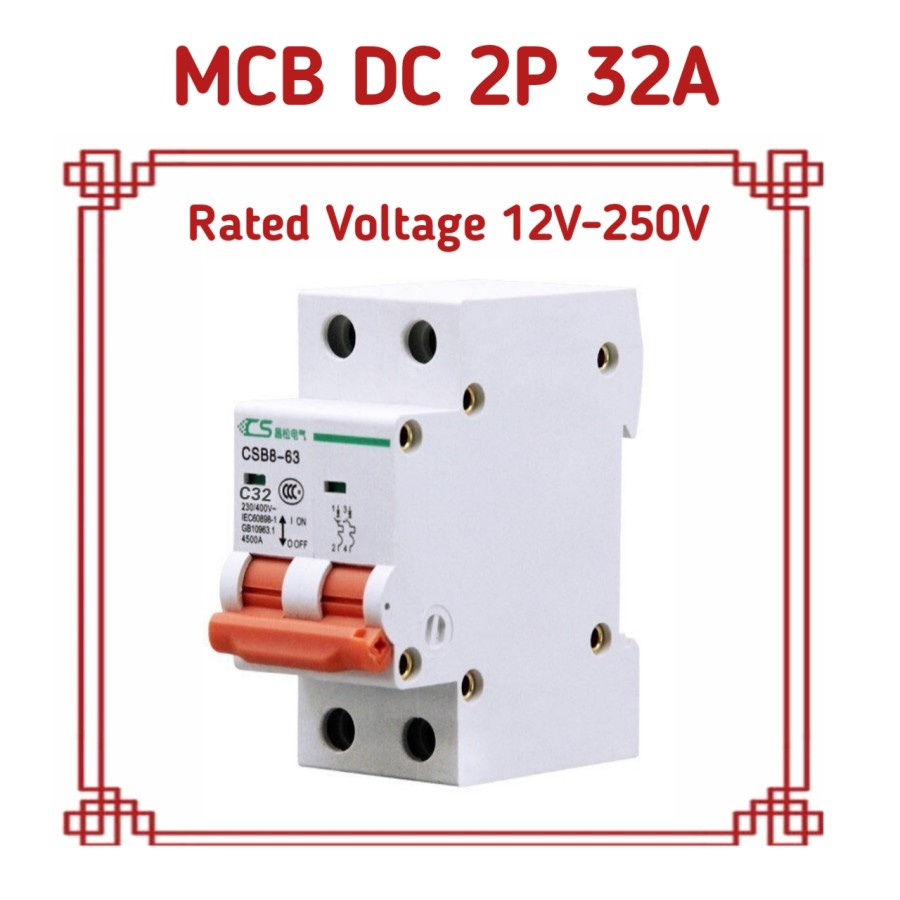 Jual MCB DC 2P 32A / mini circuit breaker 32A solar panel / panel surya ...
