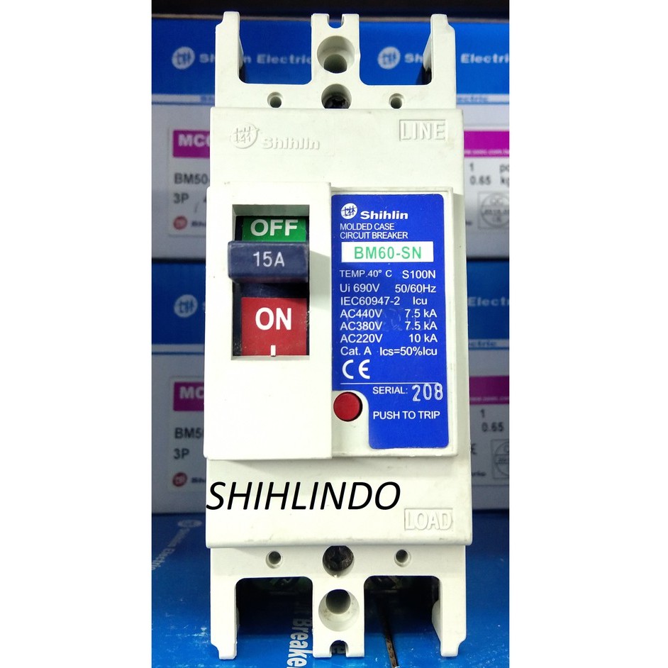 Jual MCCB Shihlin BM60-SN (380V 7,5kA, 220V 10kA) 2P 10A ~ 50A | Shopee Indonesia