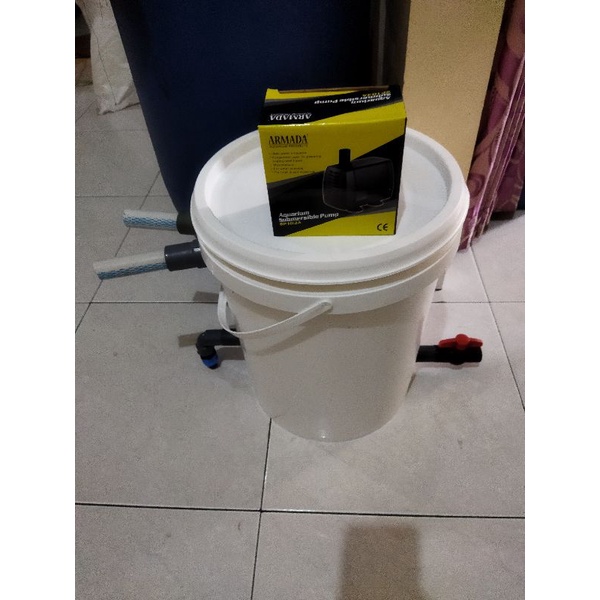 Jual ember bio filter kolam ikan output 2 corong plus pump | Shopee ...